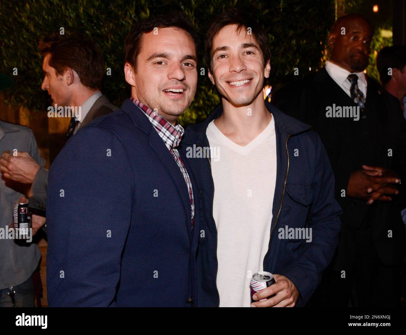 Actor Jake Johnson, left, and actor Justin Long attend the after party ...
