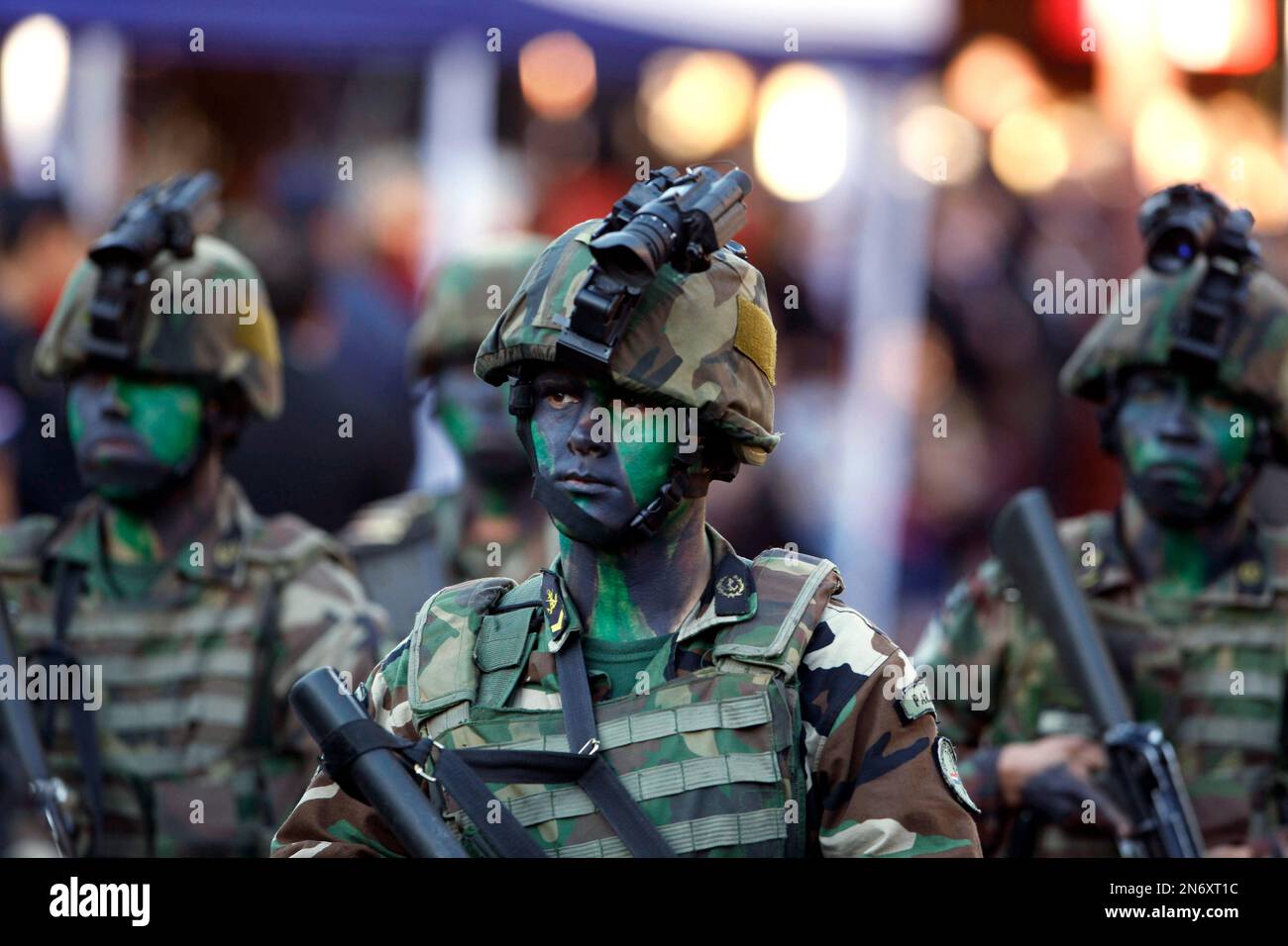Paraguay's Army soldiers participate in a military parade after the ...