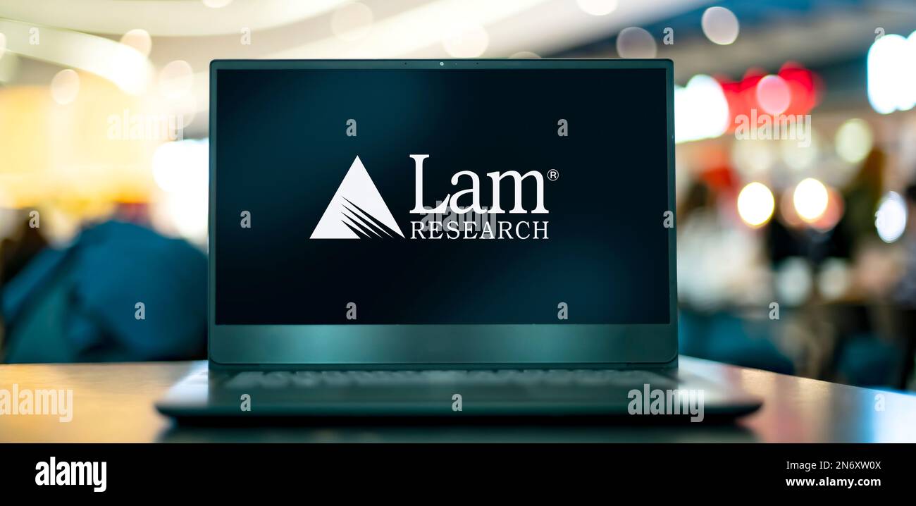 POZNAN, POL - AUG 2, 2022: Laptop computer displaying logo of Lam ...