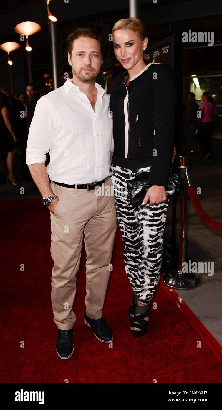 Actor Jason Priestley, left, and his wife Naomi Lowde-Priestley arrive ...