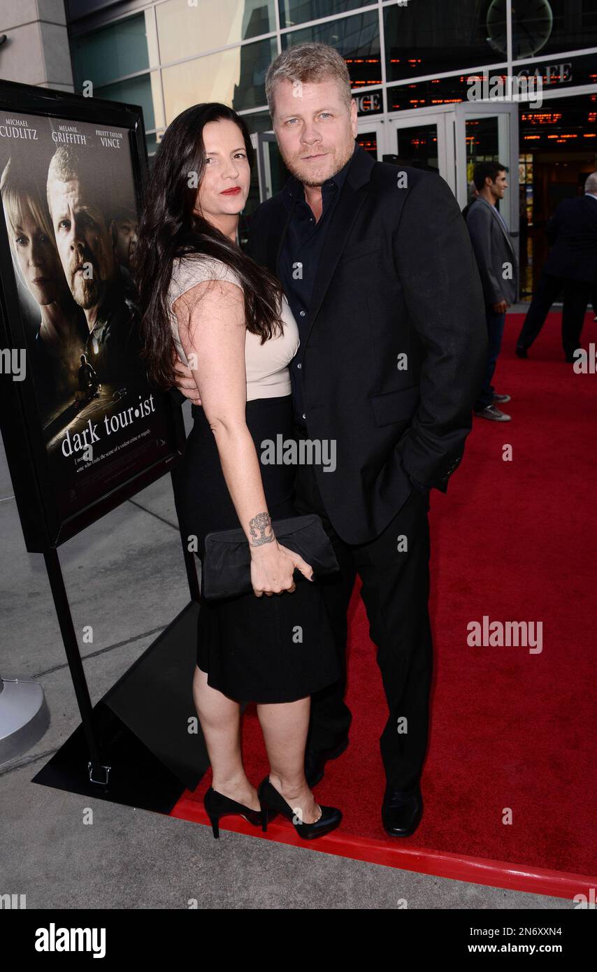 Actor Michael Cudlitz, right, and his wife Rachel Cudlitz arrive on the ...