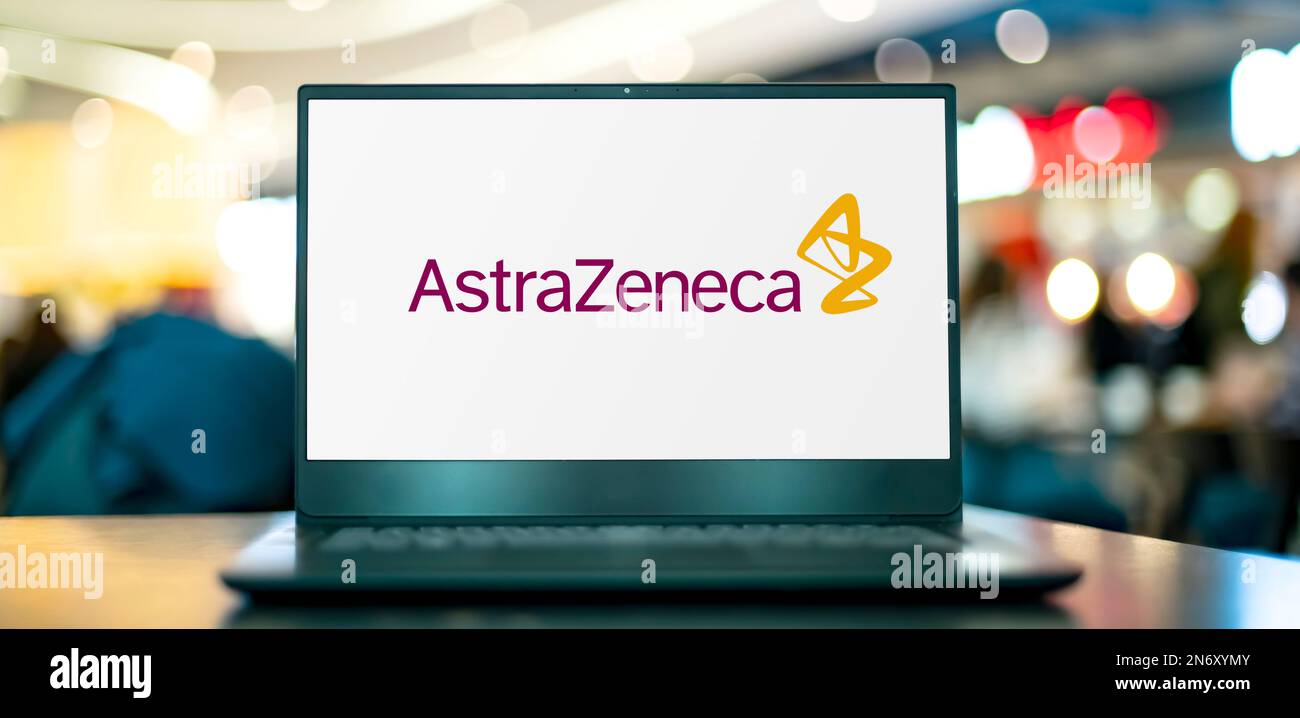 POZNAN, POL - OCT 28, 2022: Laptop computer displaying logo of ...