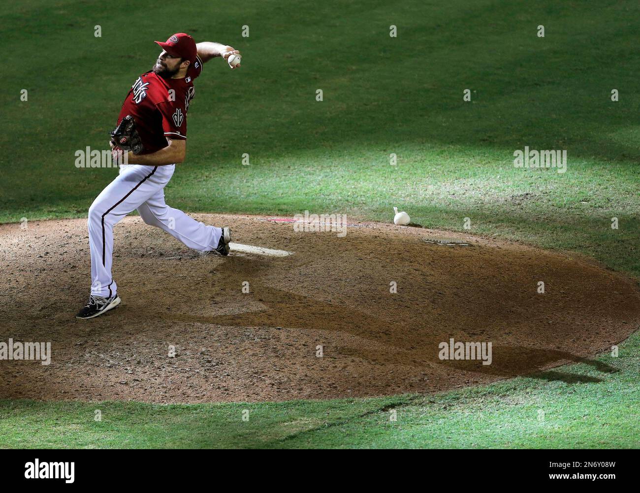 Arizona Diamondbacks pitcher Josh Collmenter throws to a Baltimore ...