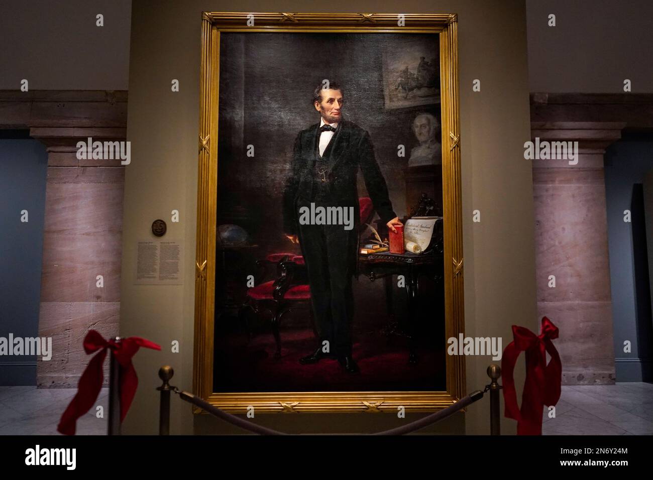 A life-size painting of President Abraham Lincoln by artist W.F.K ...