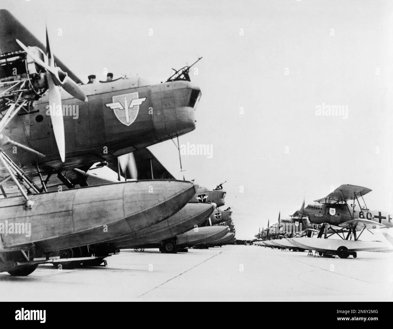 The German wartime Heinkel plane He 59 used for observations over the ...