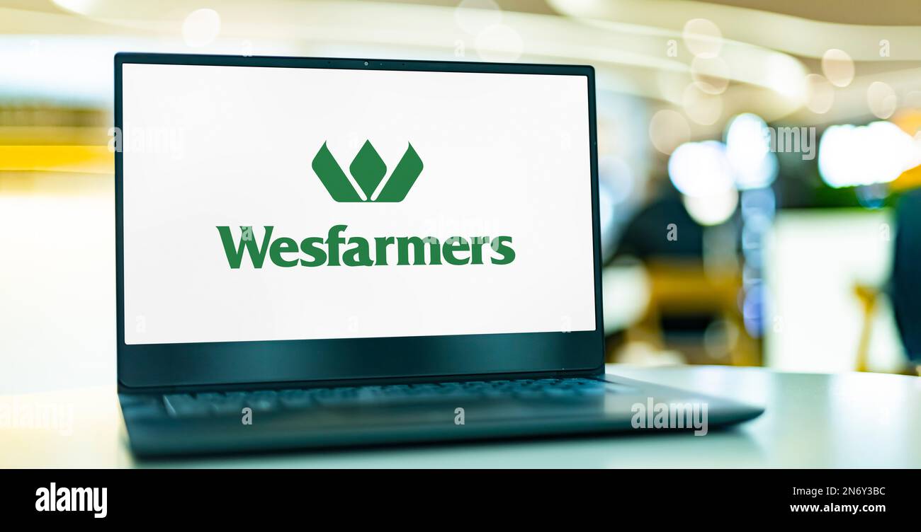 POZNAN, POL - DEC 28, 2022: Laptop computer displaying logo of ...