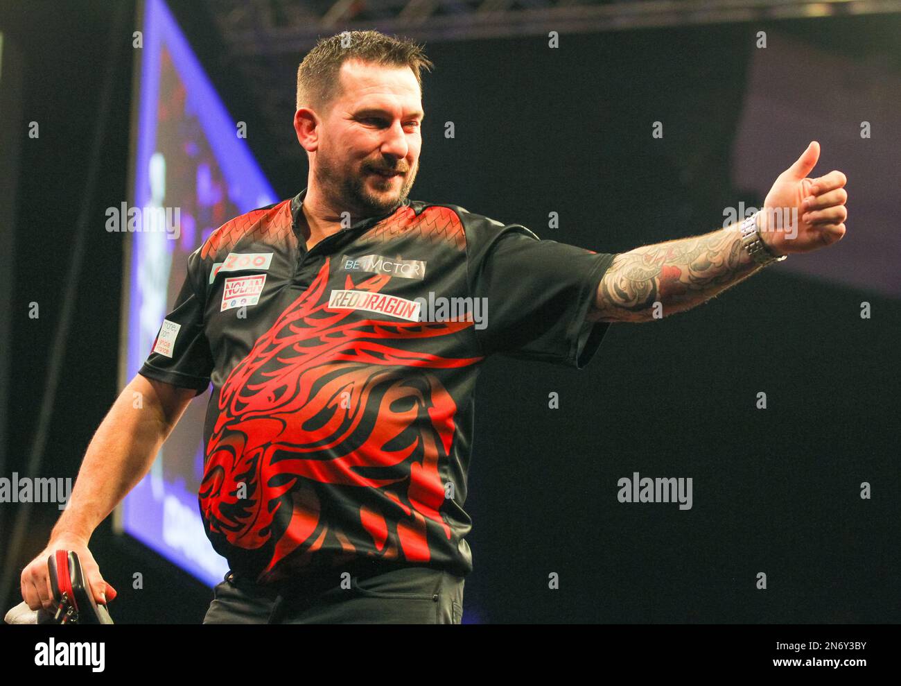 Cardiff International Arena, Cardiff, UK. 9th Feb, 2023. 2023 PDC Cazoo ...