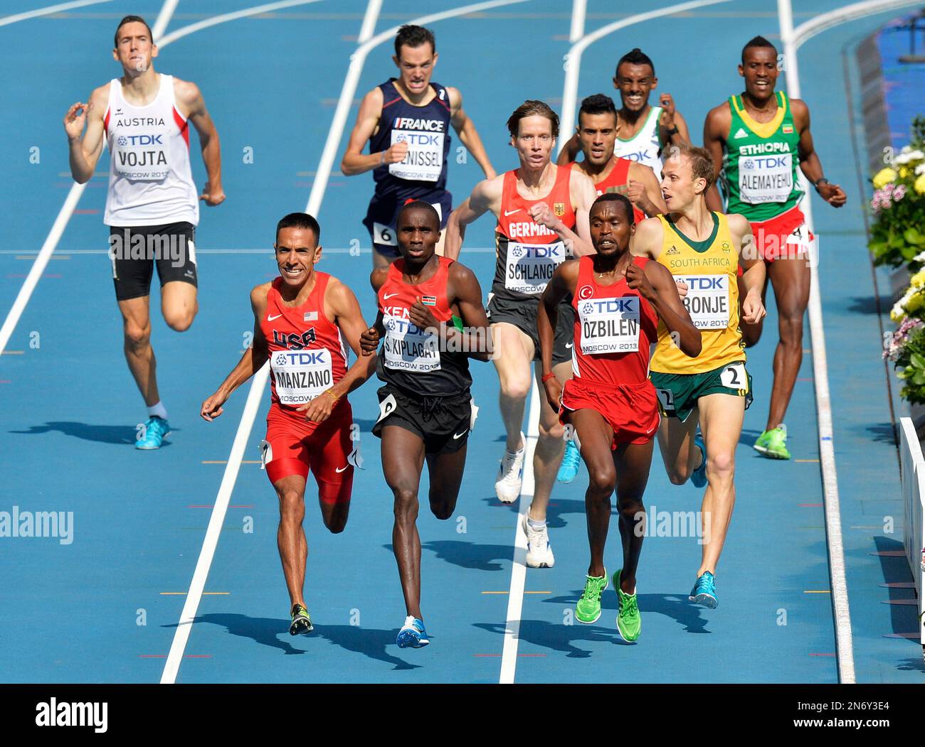 Front row from left, United States' Leonel Manzano, Kenya's Silas ...