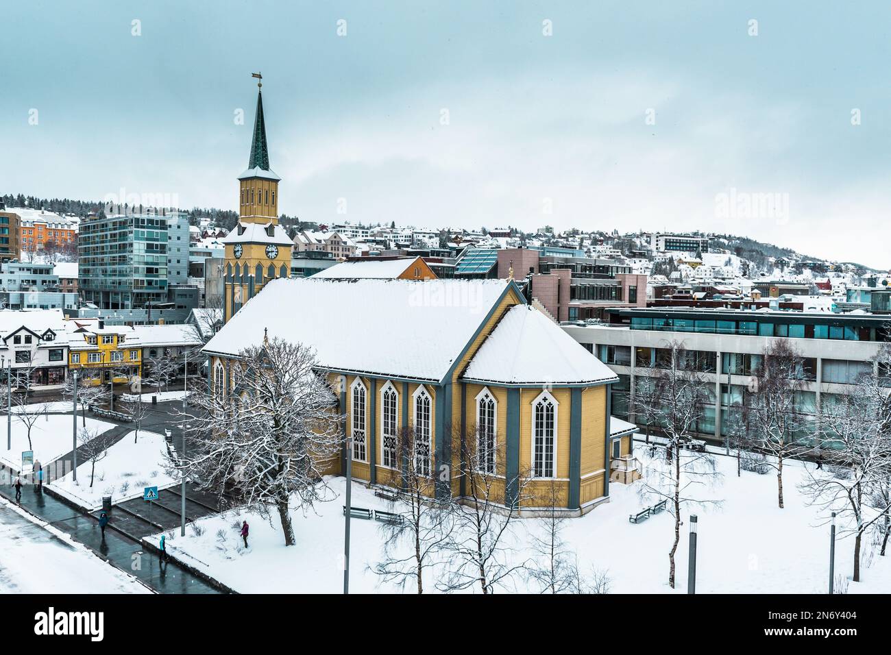 Tromso, Norway, March 3rd 2022: Tromso cathedral in gothic revival ...