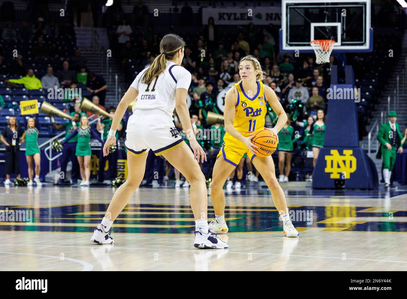 February 09, 2023: Pittsburgh guard Marley Washenitz (11) looks to pass ...
