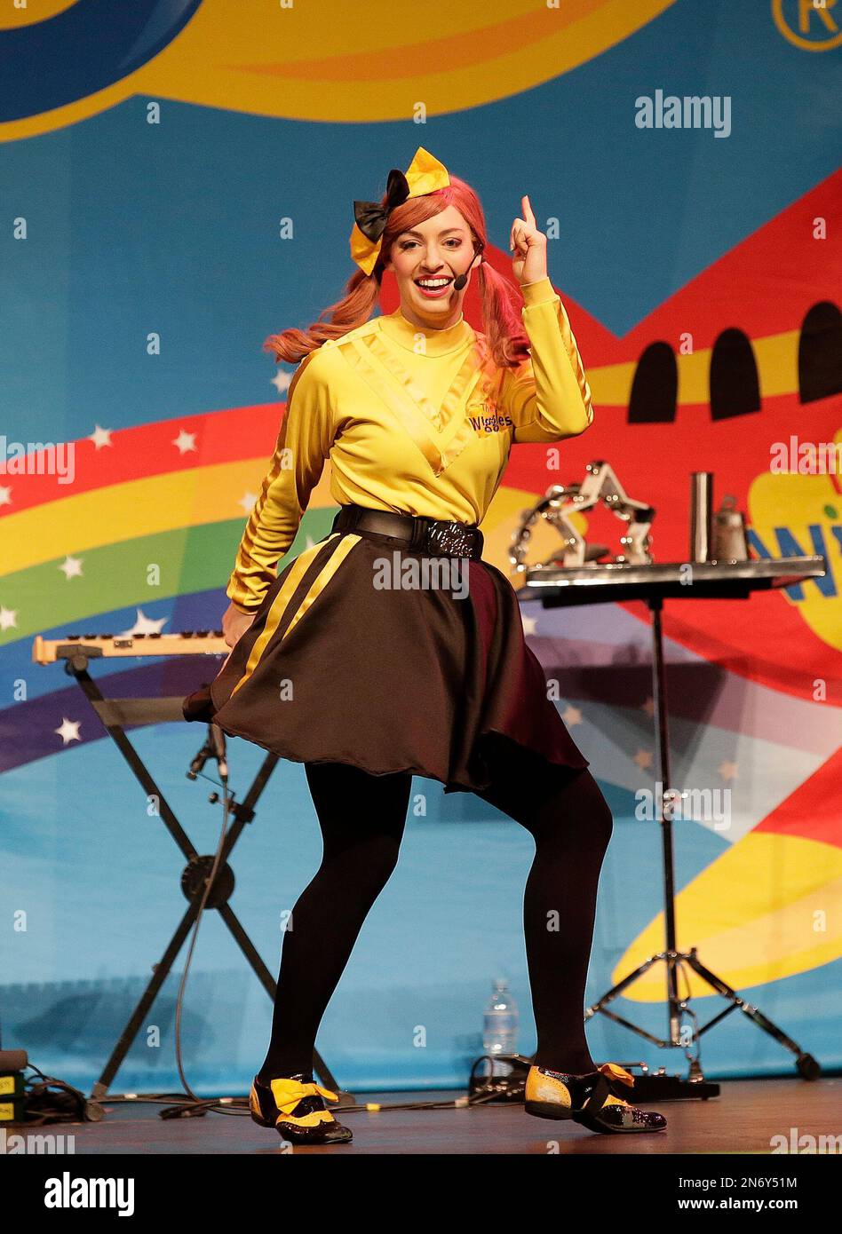 In this Sunday, July 21, 2013 photo, The Wiggles' Emma dances and sings ...