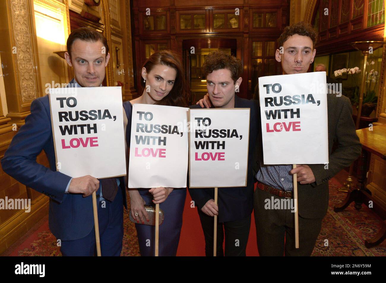 Harry Hadden-Paton, Hayley Atwell, Mathew Horne and Al Weaver at The ...