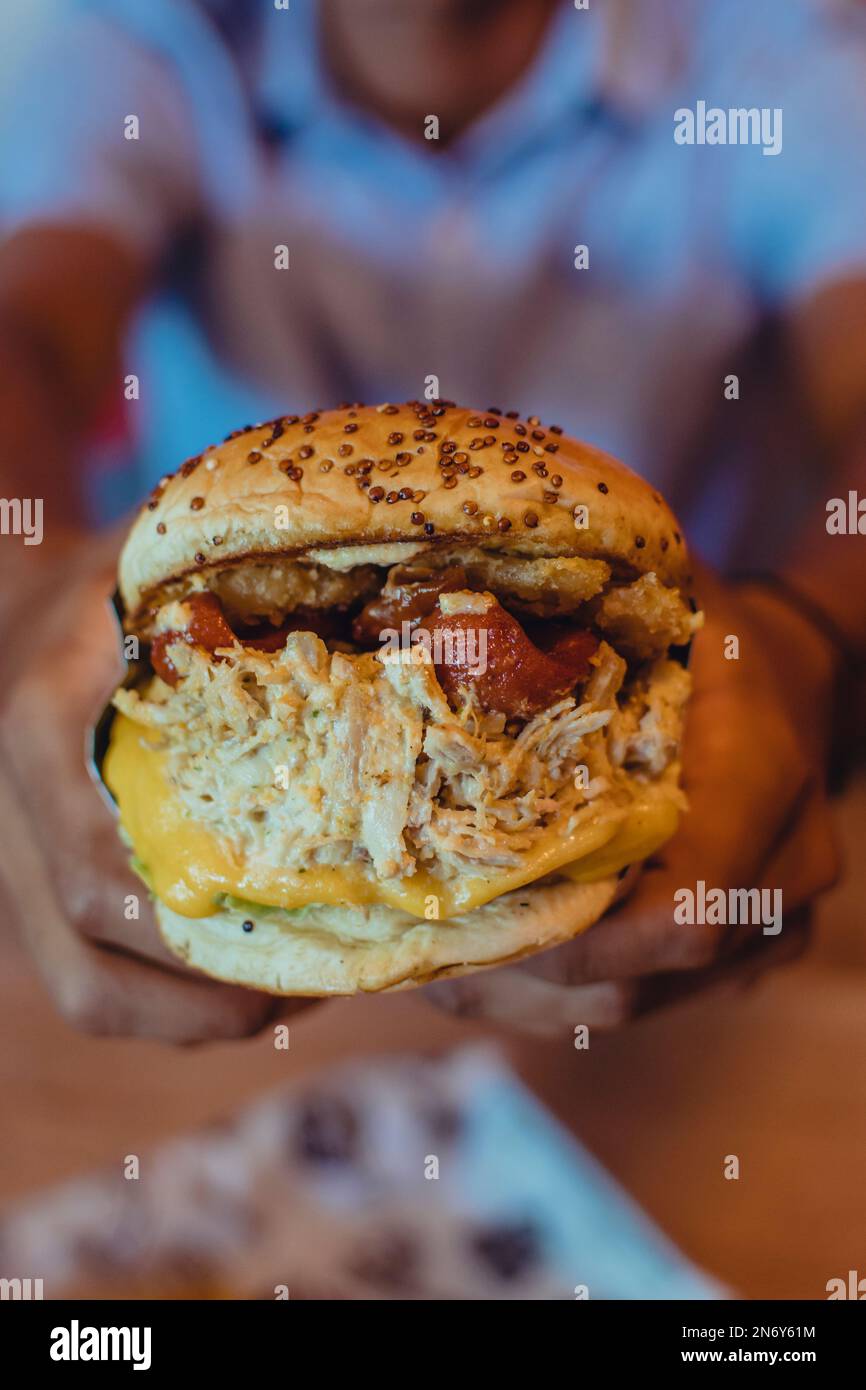 delicious fast food to share with family and friends Stock Photo - Alamy