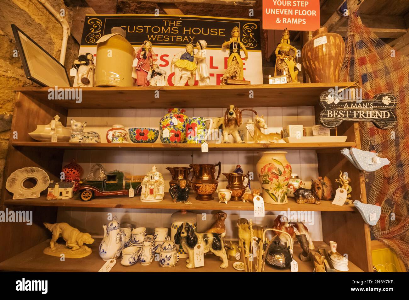 England, Dorset, Bridport, West Bay, The Customs House Antique Centre ...