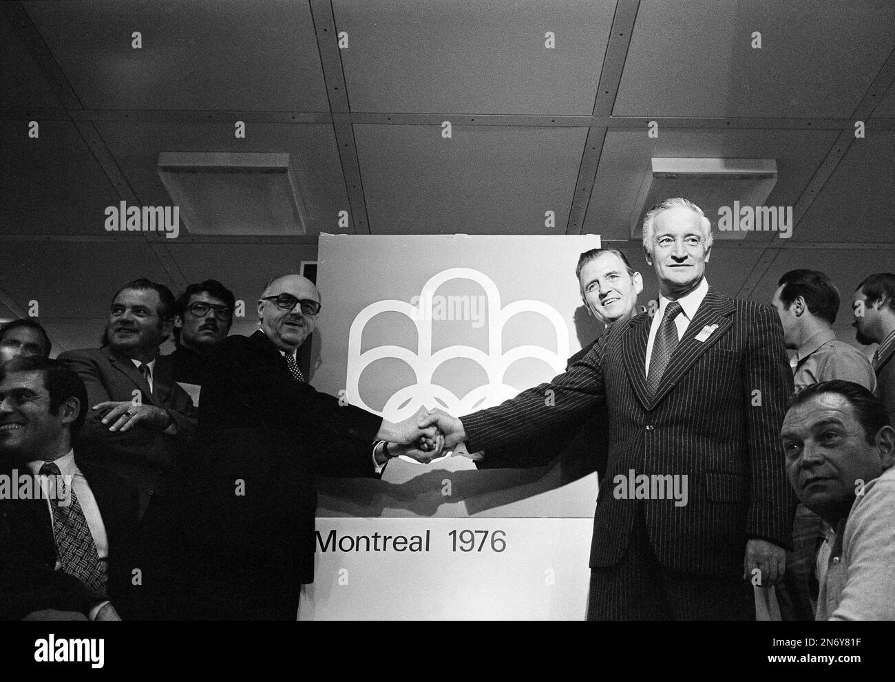 The emblem for the Montreal 1976 Olympic Games in unveiled during a ...