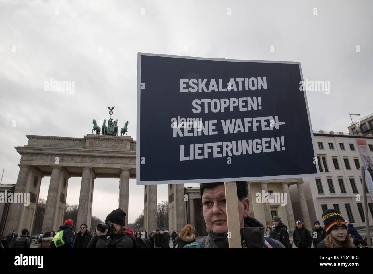 On February 10, 2023, a protest was held at the Brandenburg Gate ...