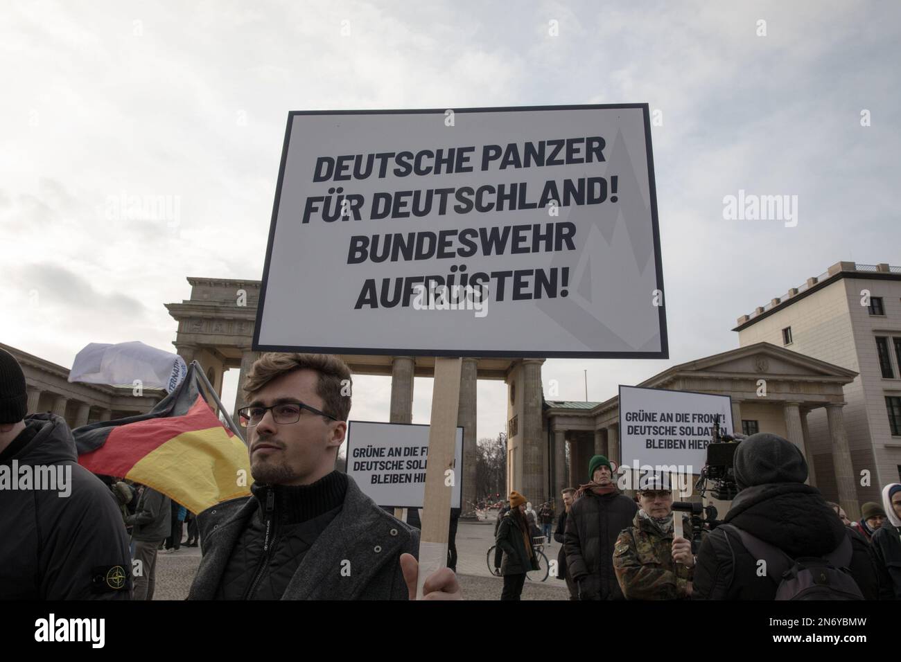 On February 10, 2023, a protest was held at the Brandenburg Gate ...