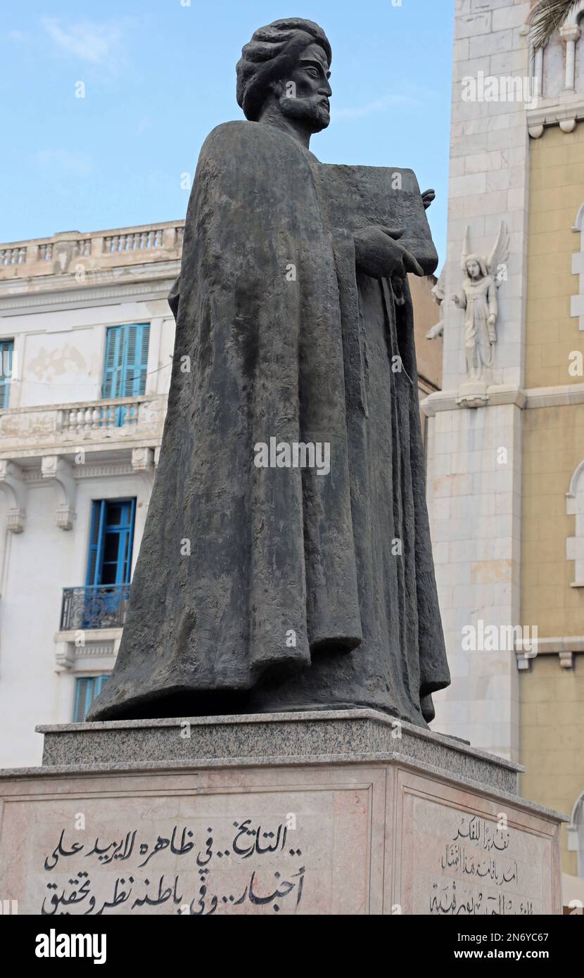 Statue of famous historian Ibn Khaldun in Tunis Stock Photo - Alamy
