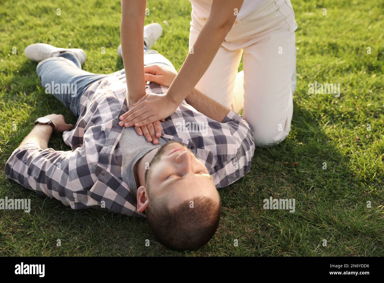 Hand woman unconscious hi-res stock photography and images - Alamy