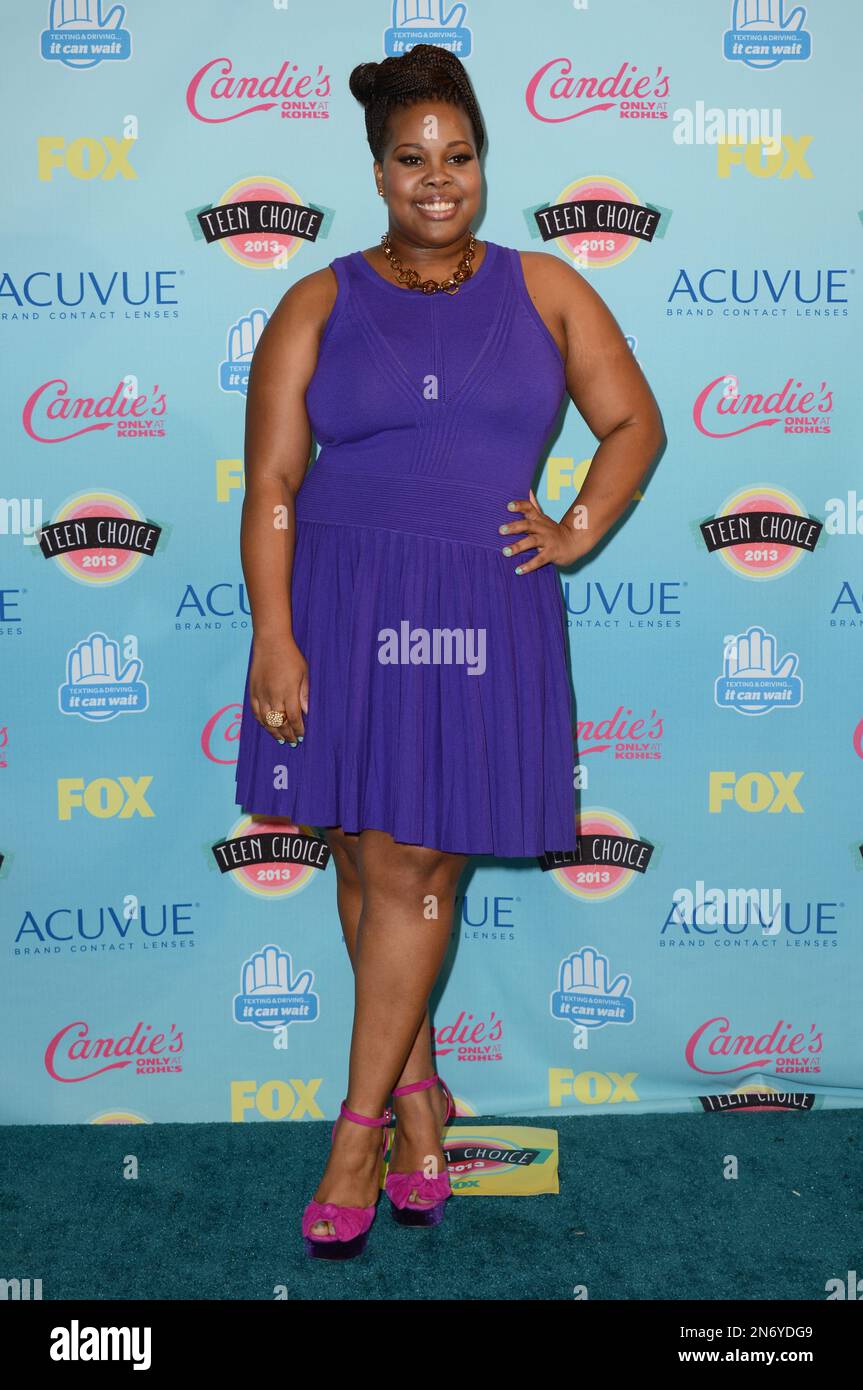 Amber Riley poses backstage at the Teen Choice Awards at the Gibson ...