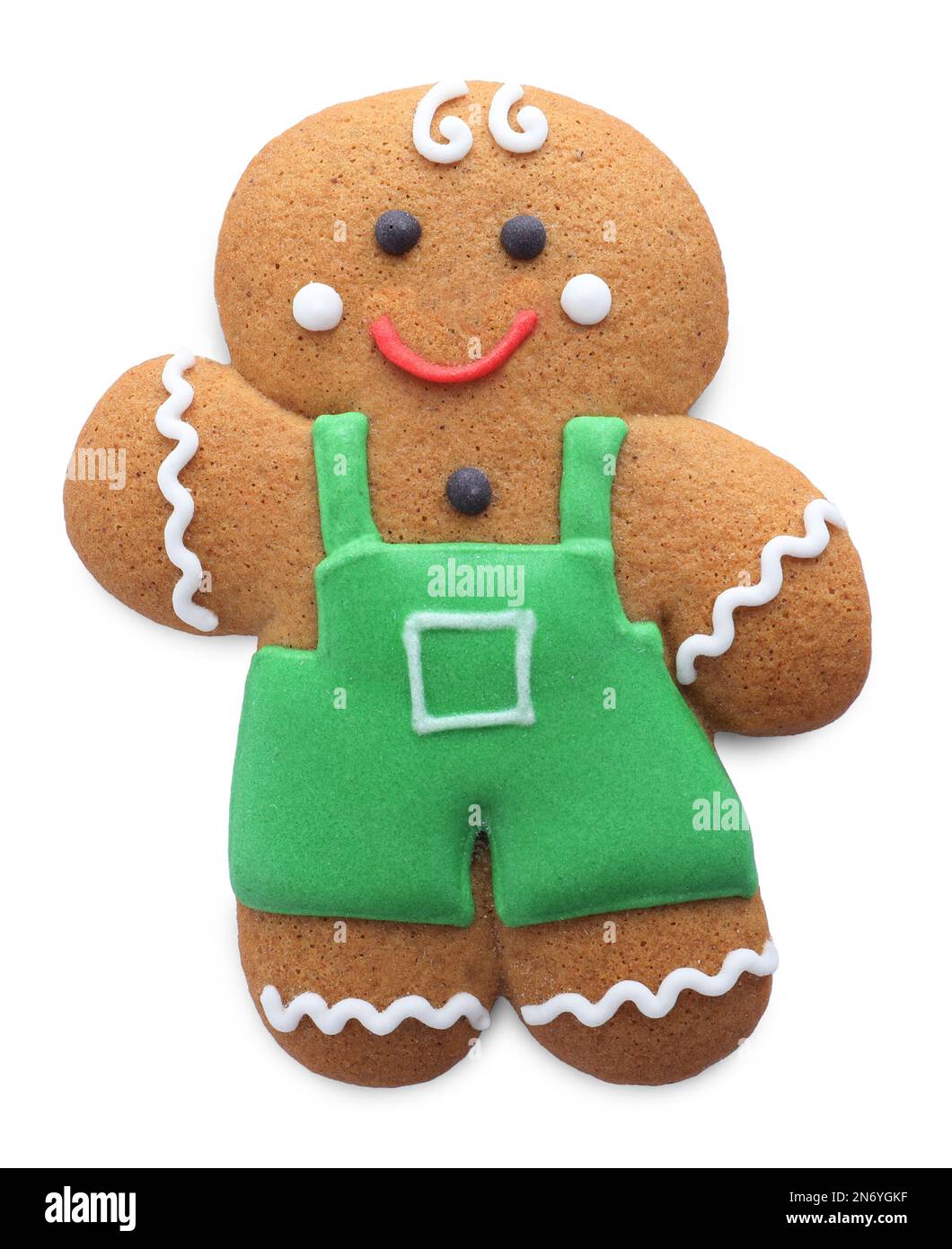 Cute fresh gingerbread man isolated on white Stock Photo - Alamy