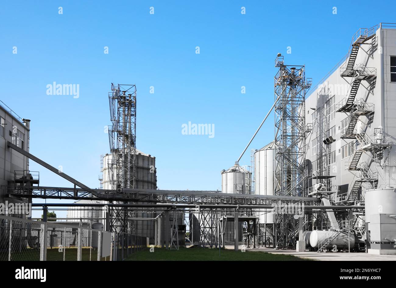 Industrial factory with equipment for grain production Stock Photo - Alamy