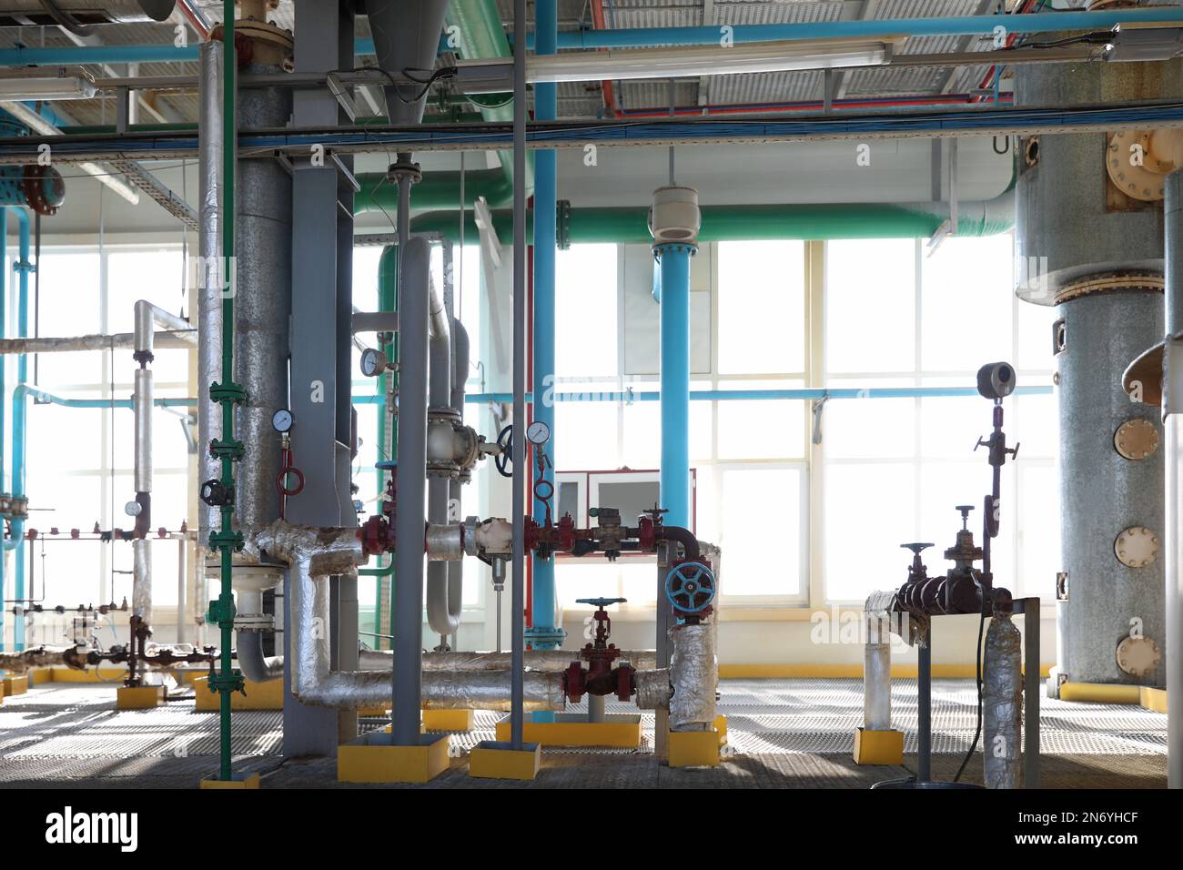 Modern granary with different equipment, inside view Stock Photo - Alamy
