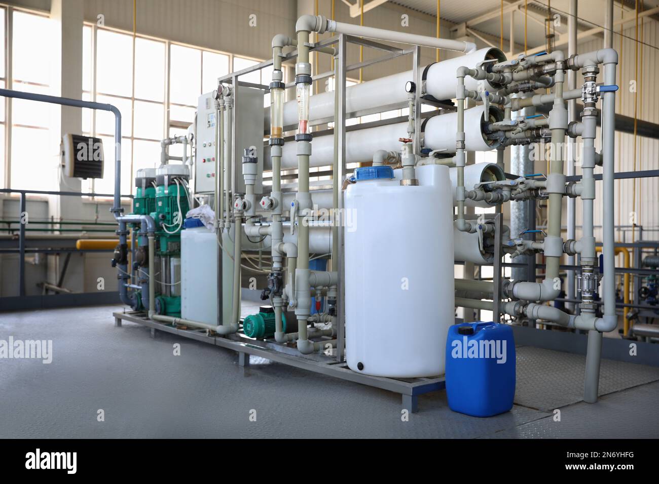 Modern granary with different equipment, inside view Stock Photo - Alamy