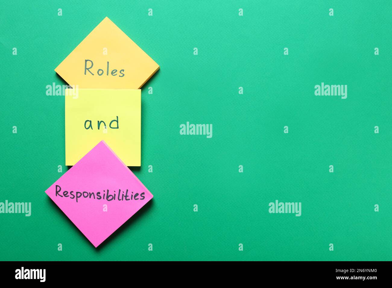 Sticky notes with words forming phrase Roles And Responsibilities on ...