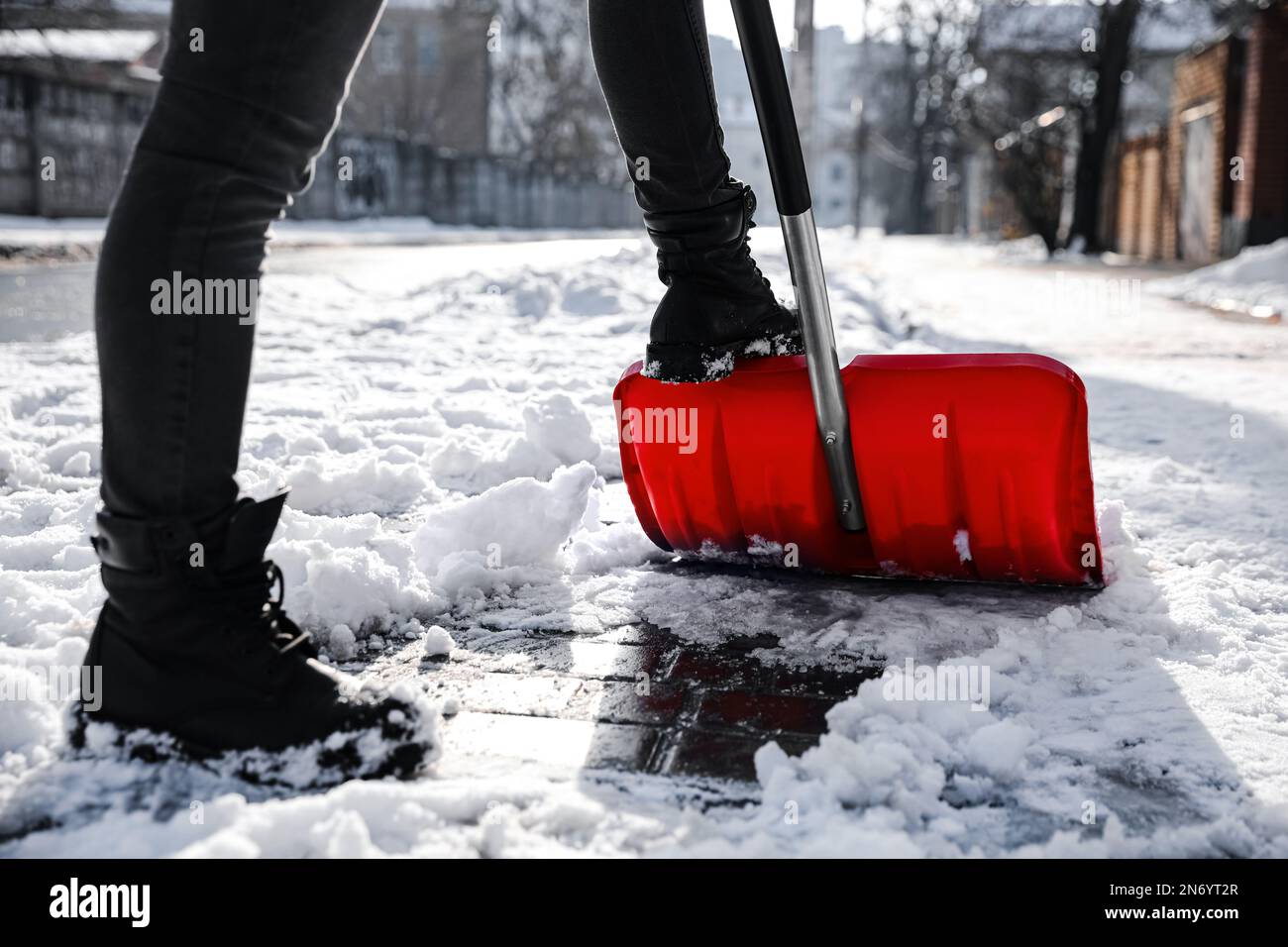 Person shoveling snow hi-res stock photography and images - Alamy