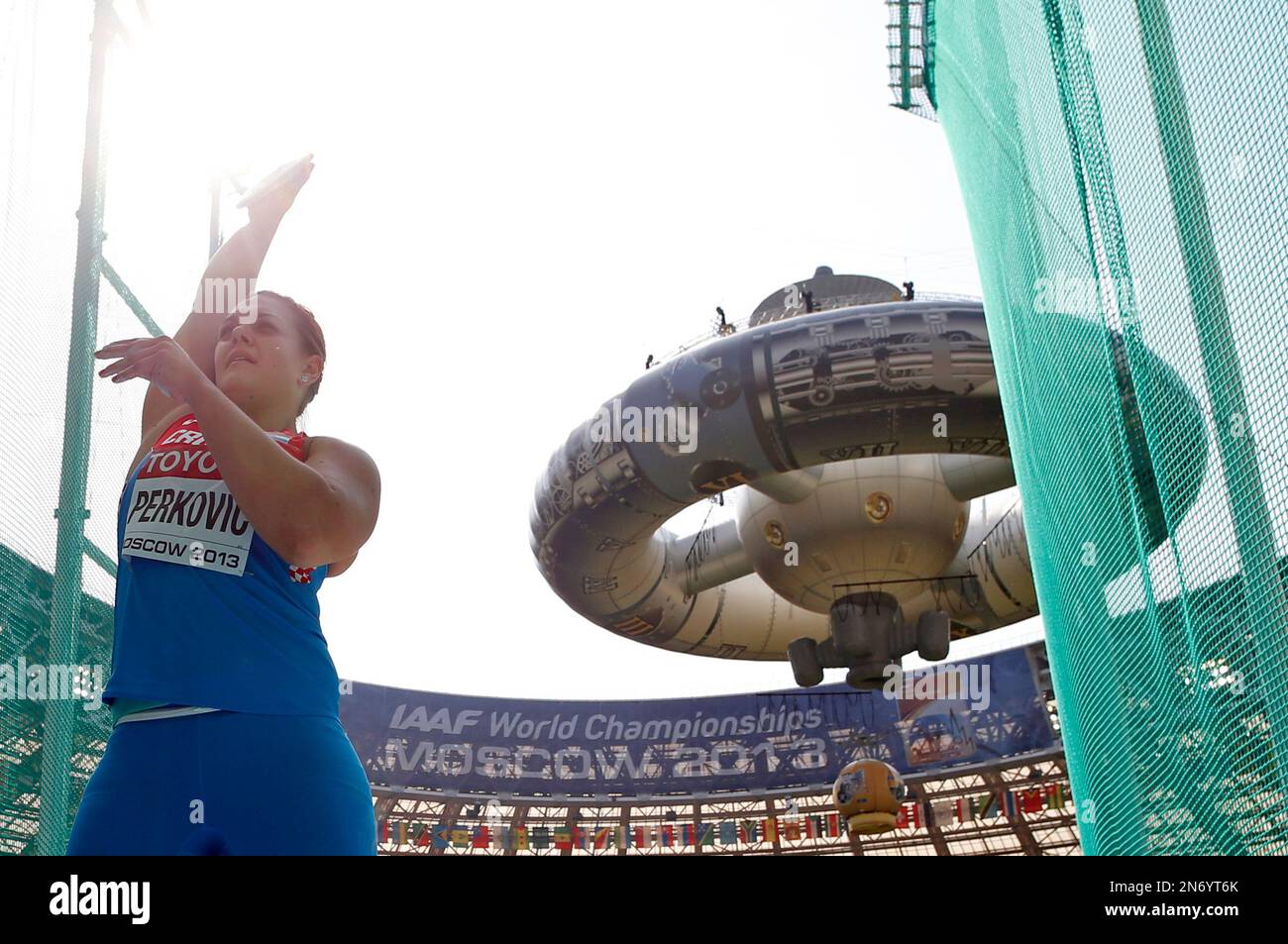 Croatia's Sandra Perkovic competes in the women's discus throw ...