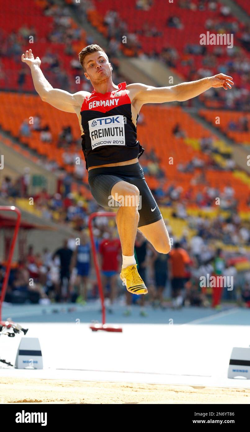 Germany's Rico Freimuth competes in the men's long jump of the ...