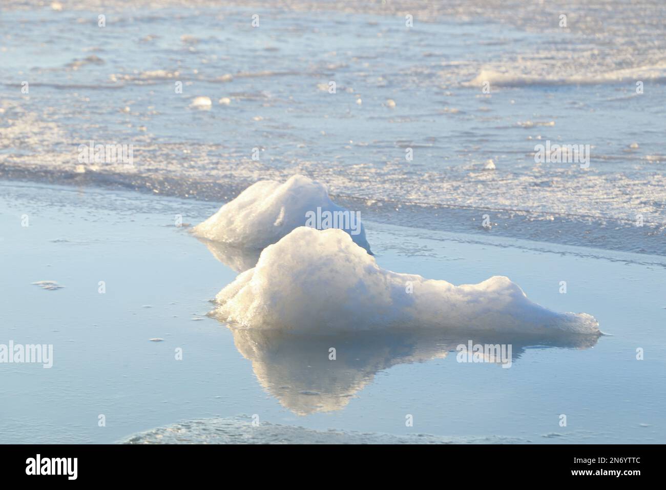 Melting ice in river water on sunny day. Early spring Stock Photo - Alamy