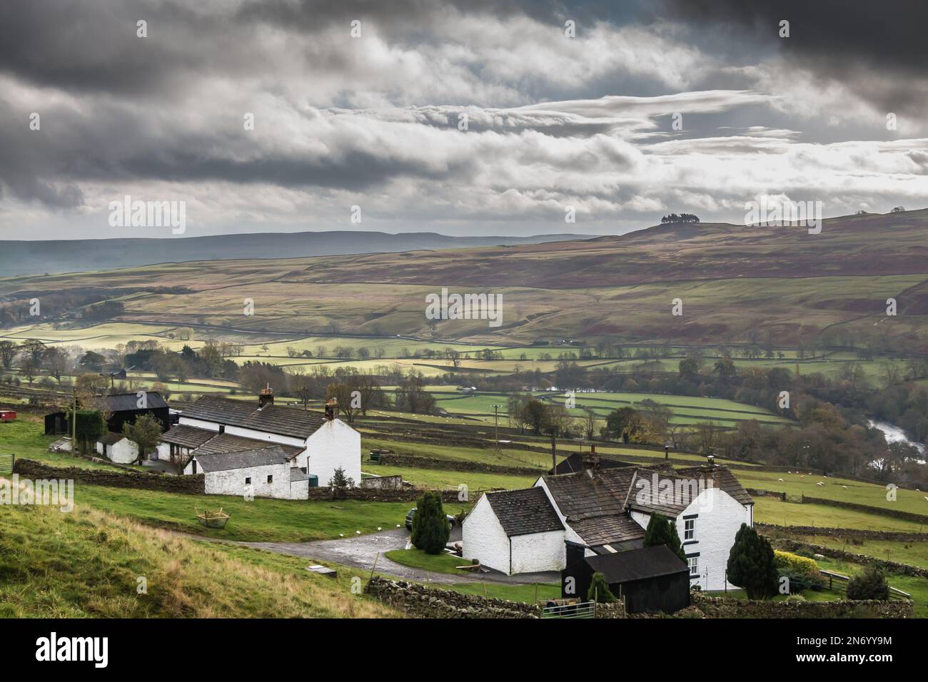 Arla Burn (left) and West Farm (right) as seen from Middle Side near ...