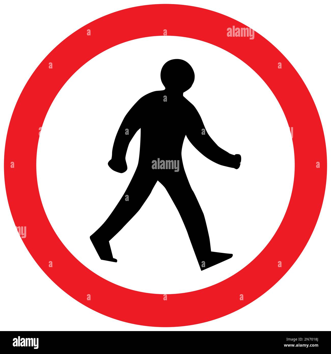 Pedestrians prohibited British road sign Stock Photo - Alamy
