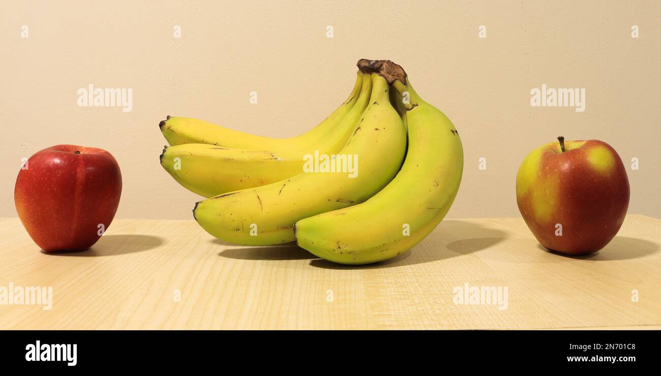 Bananas and apple hi-res stock photography and images - Alamy