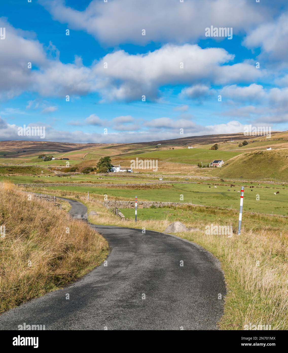 The remote hill farming community of Harwood, Upper Teesdale Stock ...