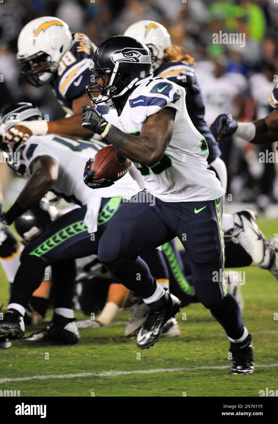 Seattle Seahawks running back Christine Michael (33) runs during the ...