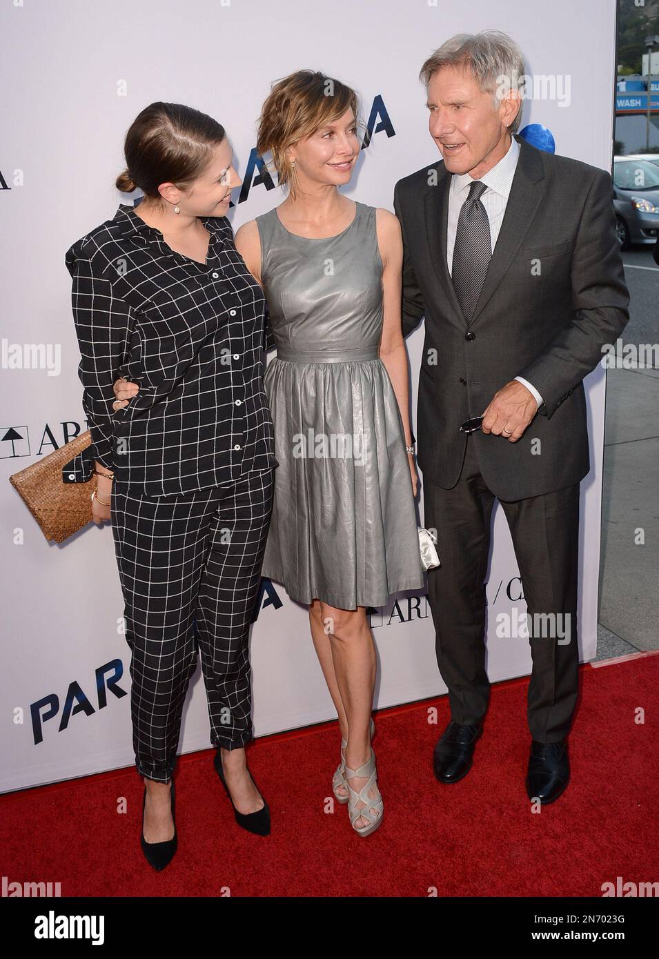 From left, Georgia Ford, actress Calista Flockhart and actor Harrison ...