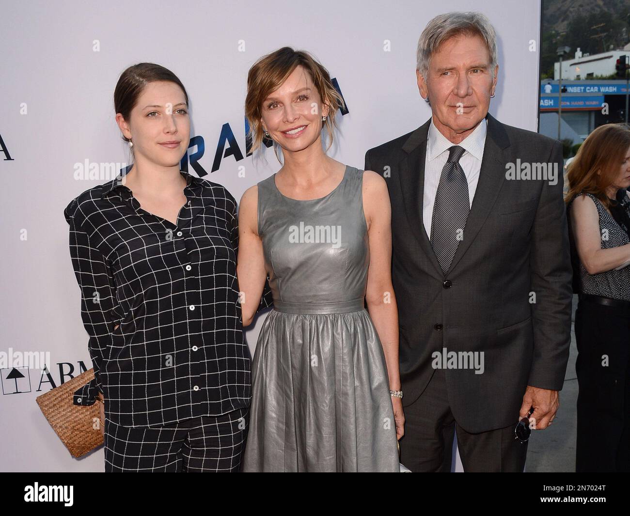 From left, Georgia Ford, actress Calista Flockhart and actor Harrison ...
