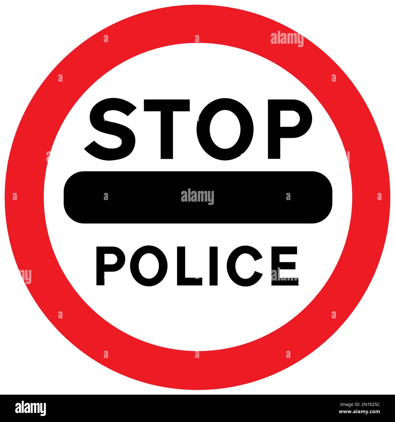 Stop before crossing, Police ahead British road sign Stock Photo - Alamy