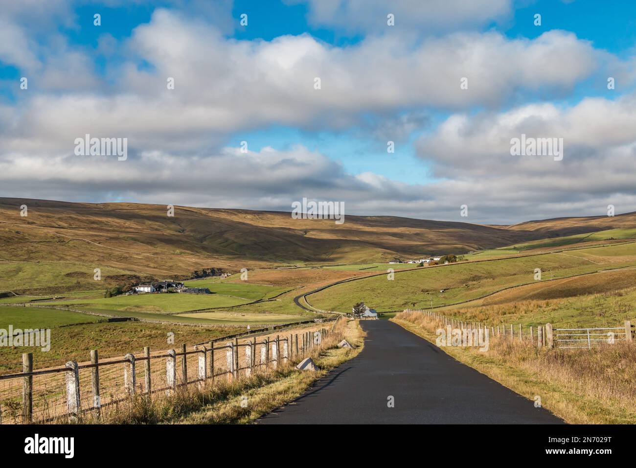 The remote hill farming community of Harwood, Upper Teesdale Stock ...