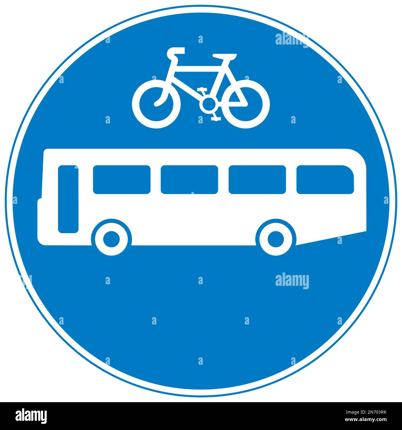 Buses and cycles only British road sign Stock Photo - Alamy