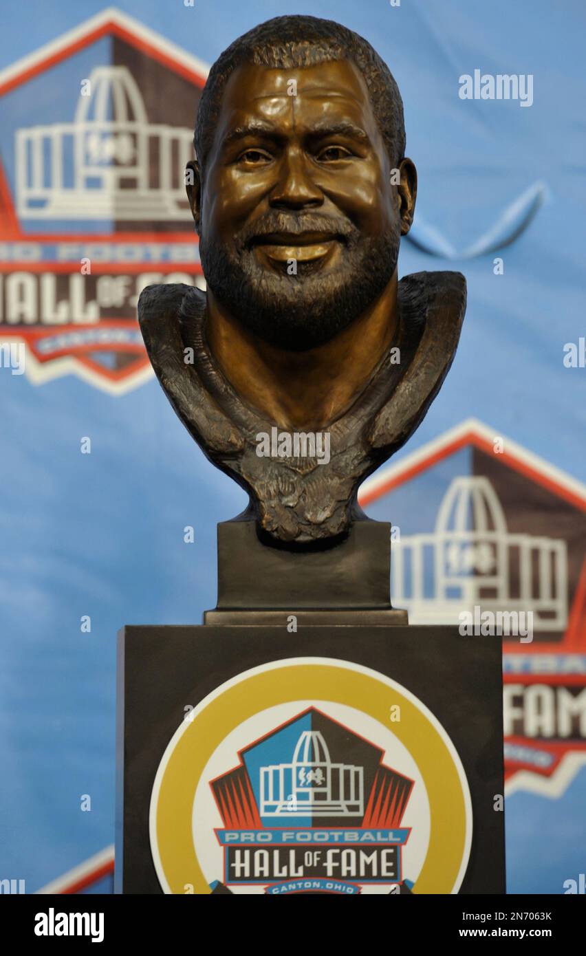 The bronze bust of Hall of Fame inductee Curley Culp during the 2013 ...