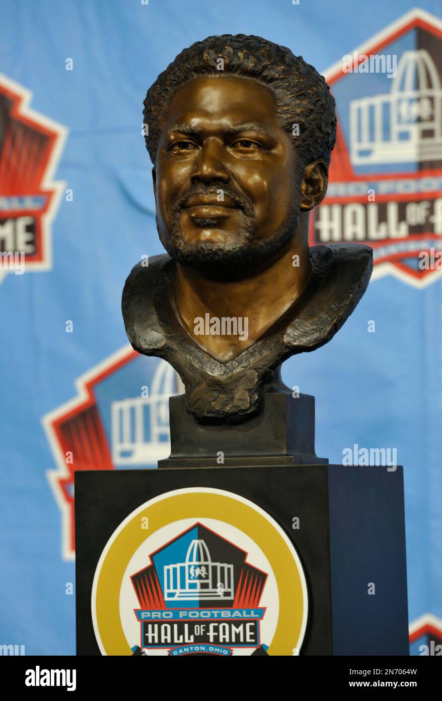 The bronze bust of Hall of Fame inductee Jonathan Ogden during the 2013 ...