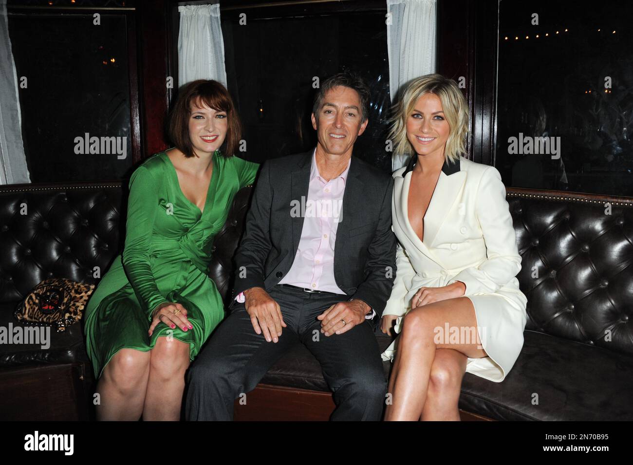 From left, Diablo Cody, Bill Bromiley, and Julianne Hough attend the ...