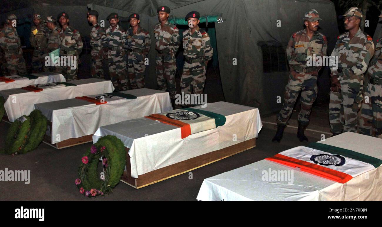 In this Tuesday, Aug. 6, 2013 photo, Indian army soldiers stand near ...