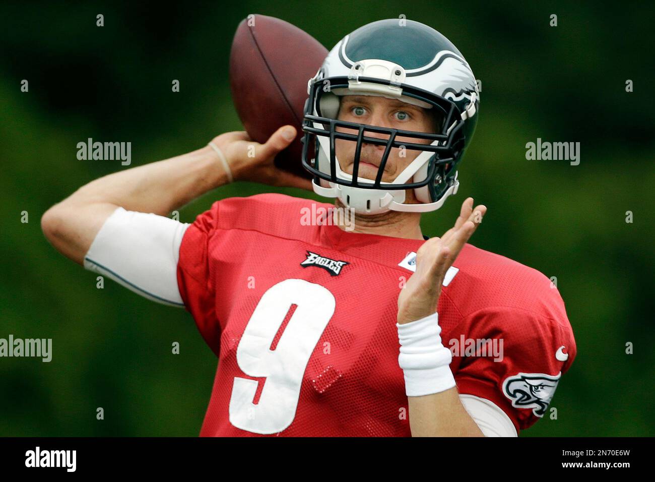 Philadelphia Eagles quarterback Nick Foles passes during a joint ...