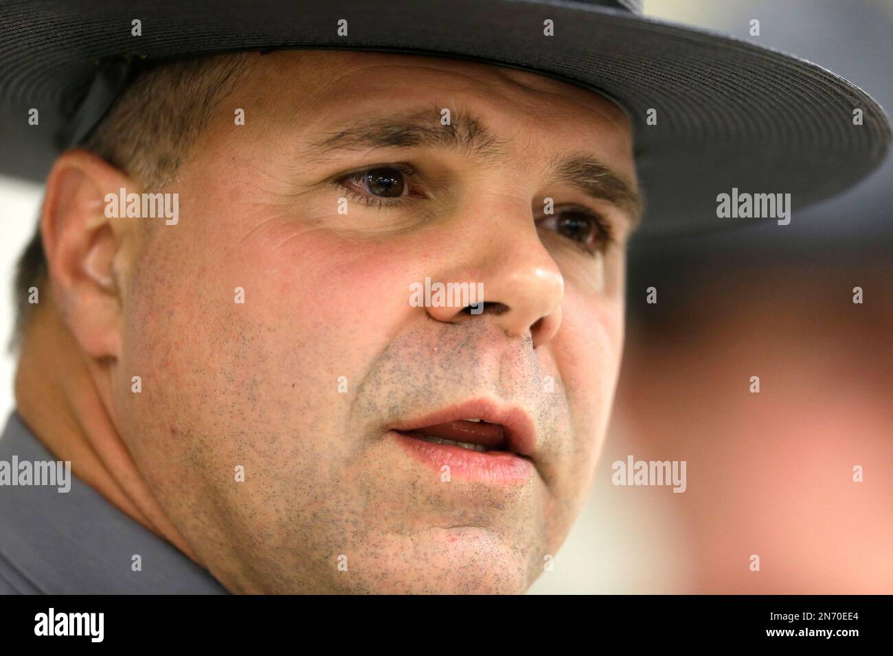 Pennsylvania State Police Lt. Col. George Bivens speaks during a news ...