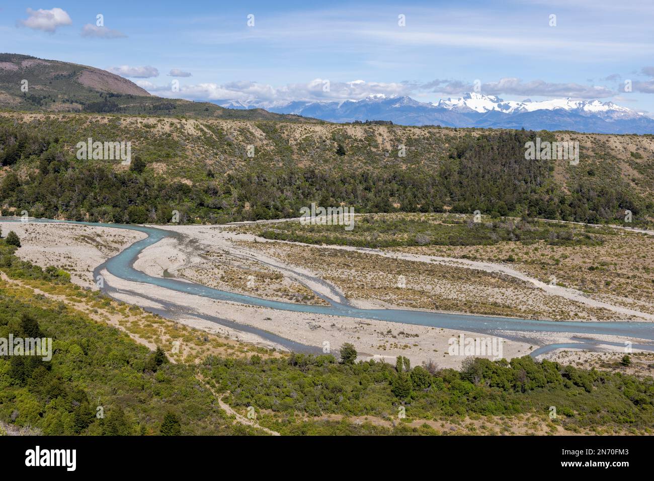 Turquoise creek flowing to the beautiful Lago General Carrera in ...